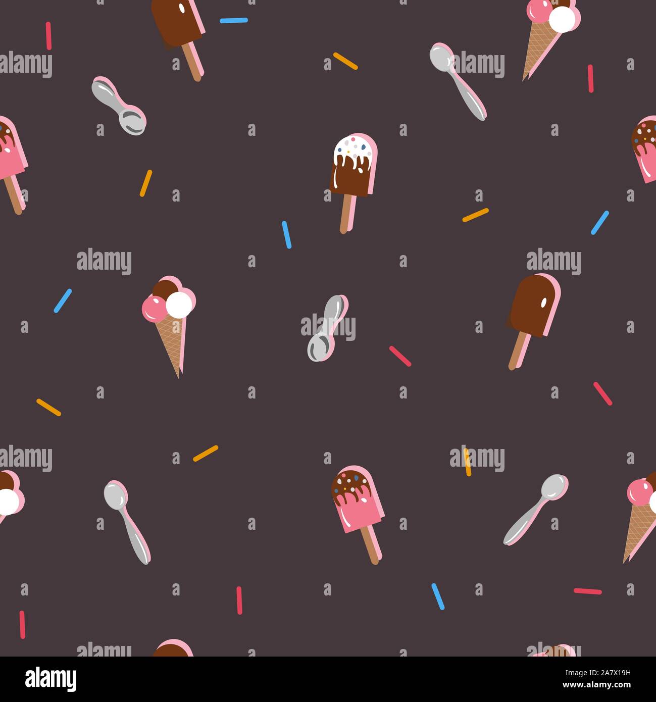 Ice cream repeating pattern Stock Vector Images - Alamy