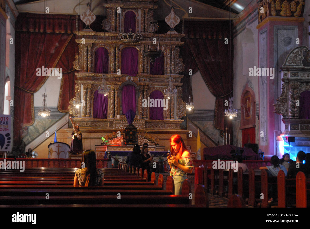 Interior of Baclayon Church, Bohol, Philippines Stock Photo - Alamy