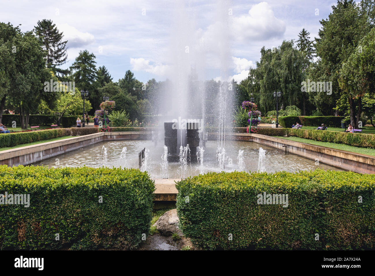 Fountain in Parcul Central - Central Park in Satu Mare, the capital of ...