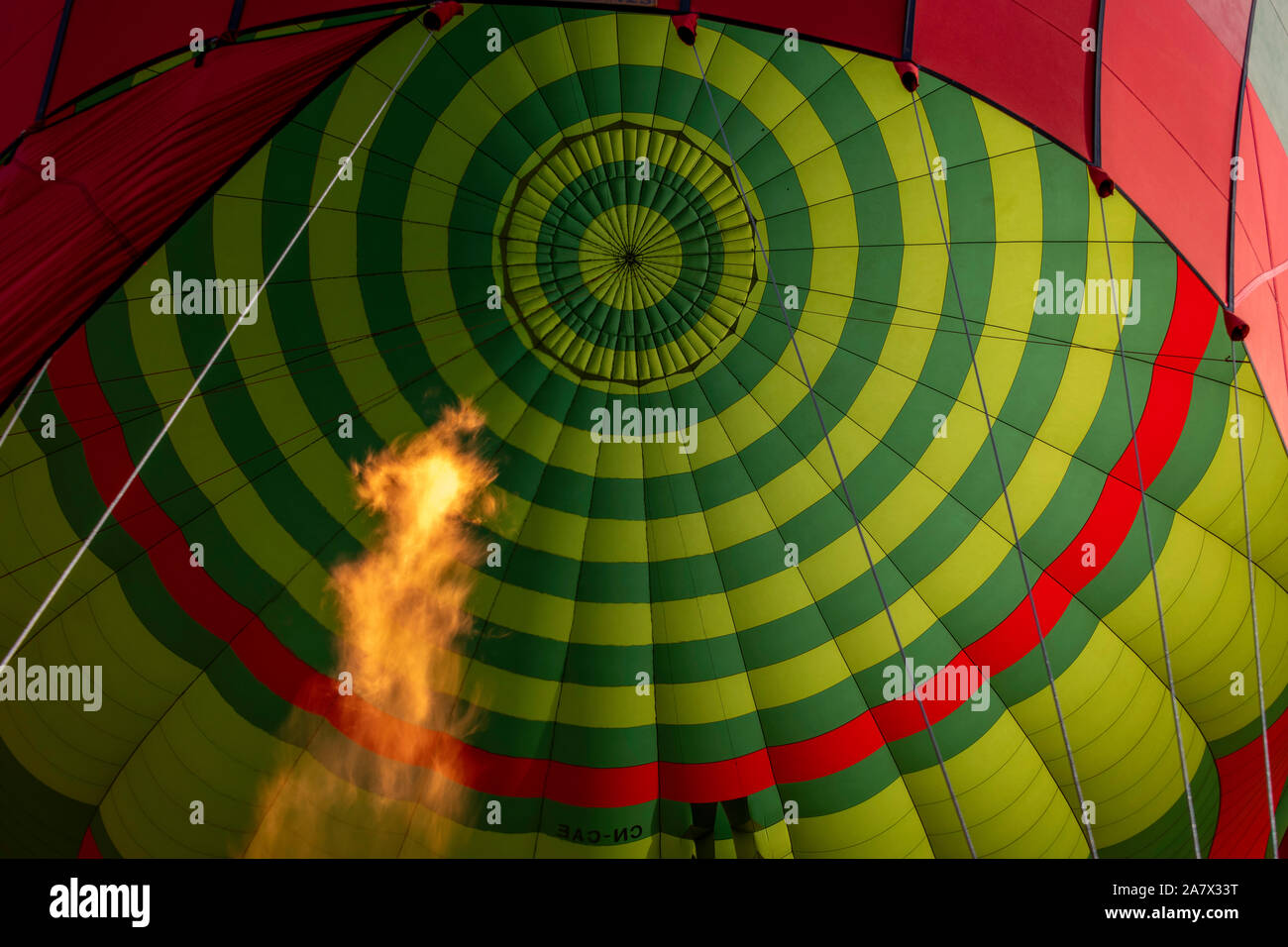 Inside flame and fabric of a hot air balloon Stock Photo - Alamy