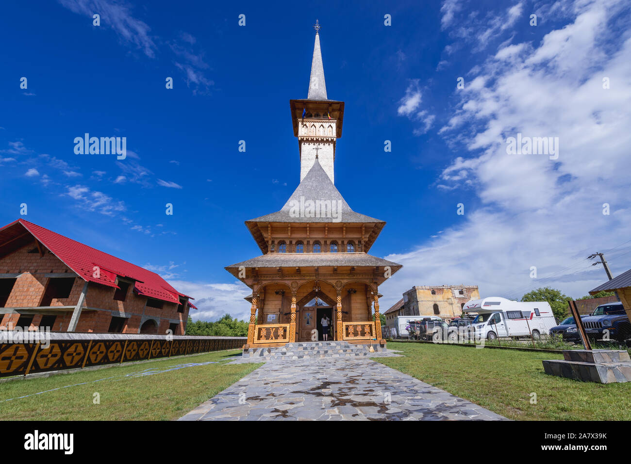 Wooden Greek Catholic Church in Sapanta village located in Maramures ...