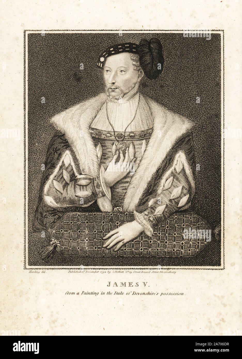 King James V of Scotland, 1512-1542, from a portrait in the possession ...