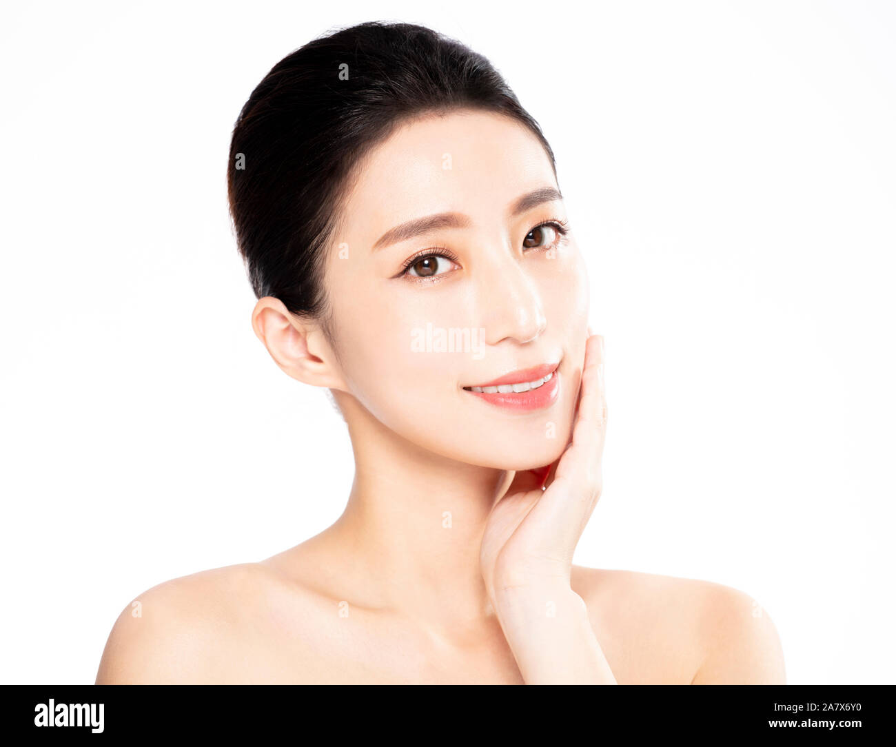 closeup young beauty with clean fresh skin Stock Photo - Alamy