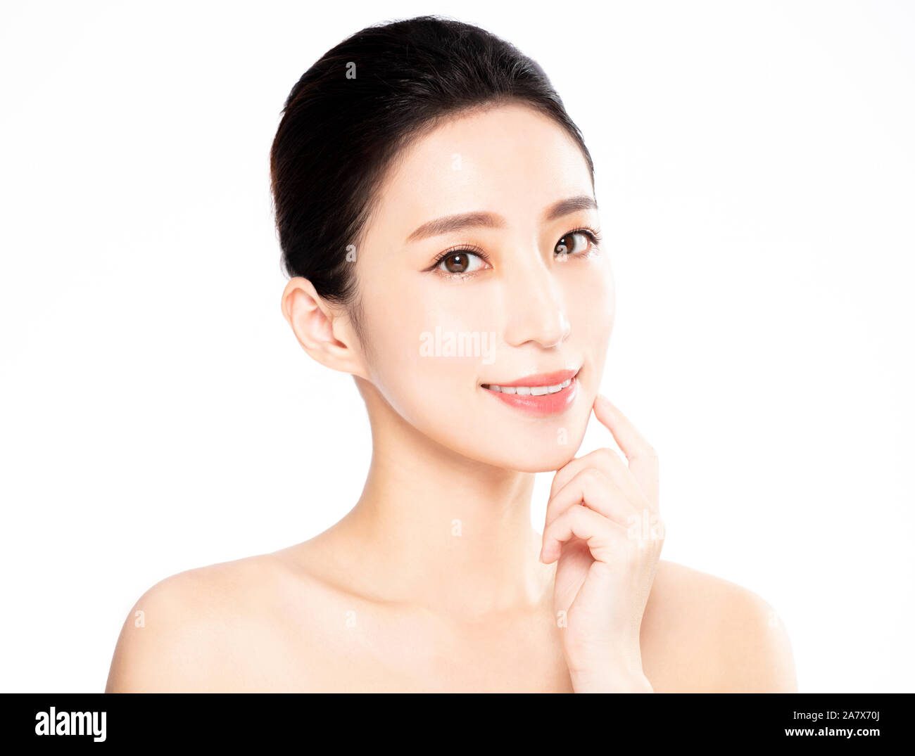 closeup young beauty with clean fresh skin Stock Photo - Alamy