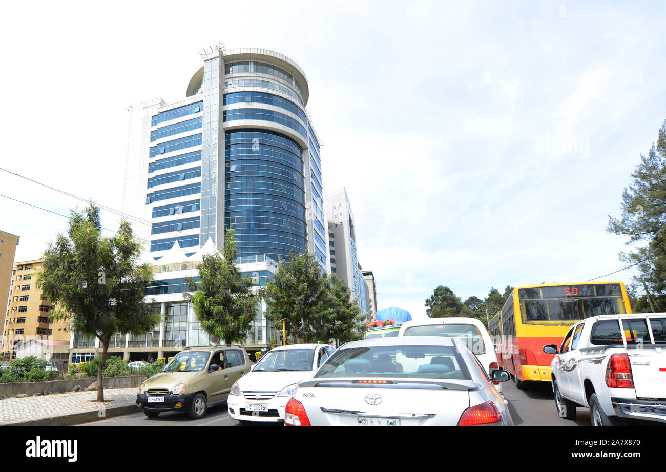 Morning traffic in Addis Ababa, Ethiopia Stock Photo - Alamy