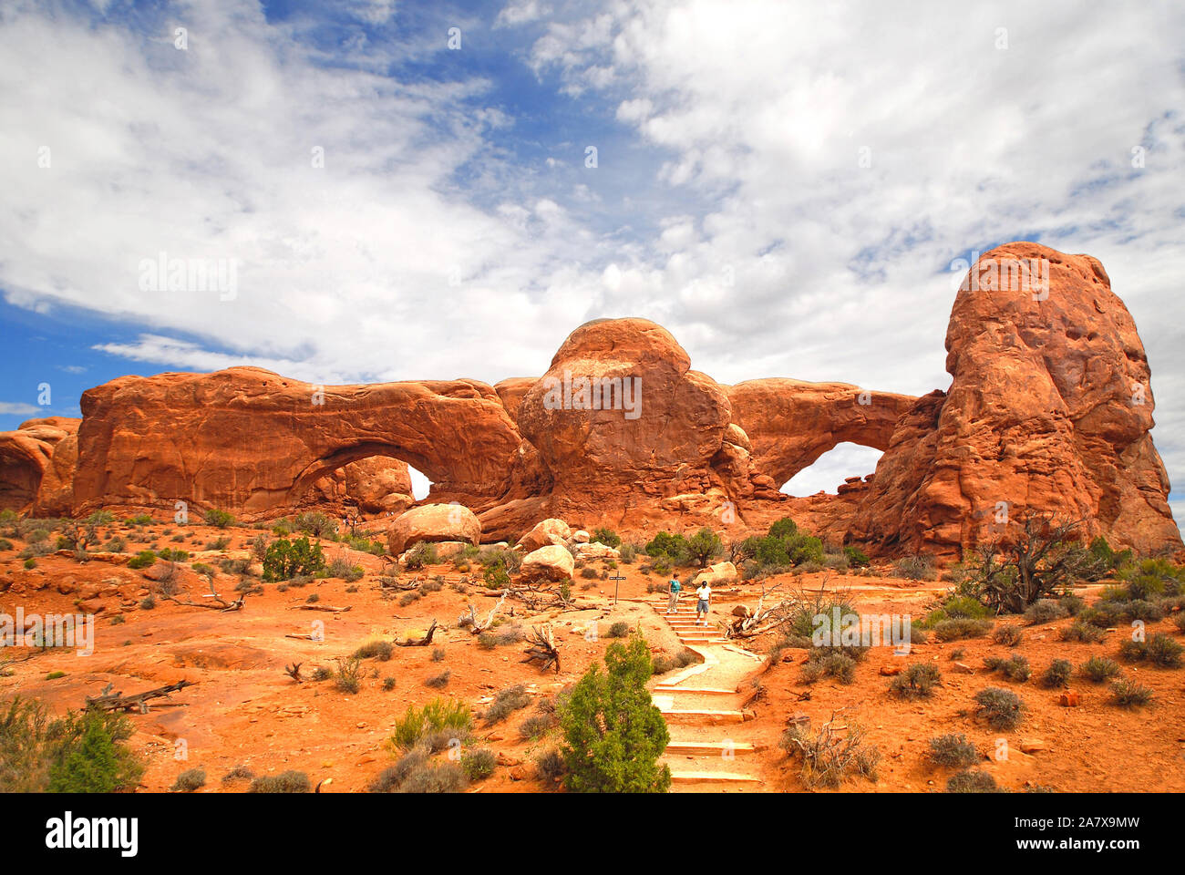 North and South Windows. Arches National Park. Utah USA. Geologists ...