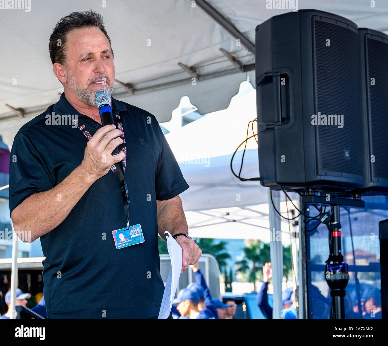 Anaheim, CA / USA - Nov 3, 2019: Devin Christopher, the Angels Baseball ...
