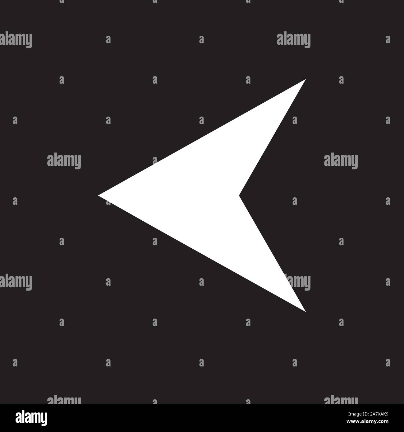 arrow navigator icon on white background. flat style. Arrowhead left ...