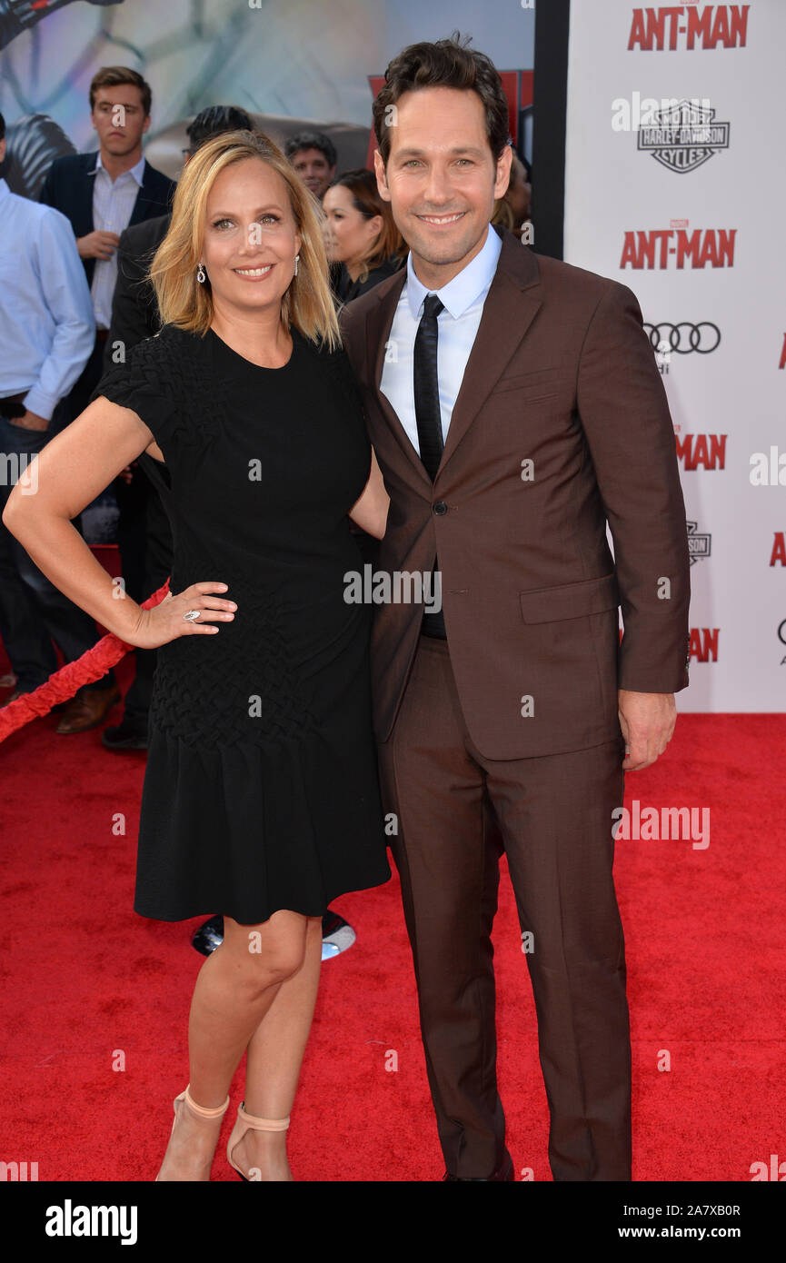 LOS ANGELES, CA - JUNE 29, 2015: Actor Paul Rudd & wife Julie Yaeger at ...