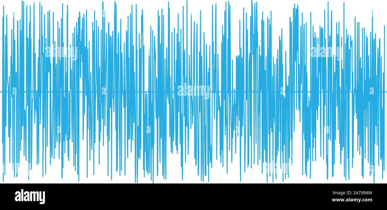 blue sound wave on white background. sound wave sign. flat style. wave ...