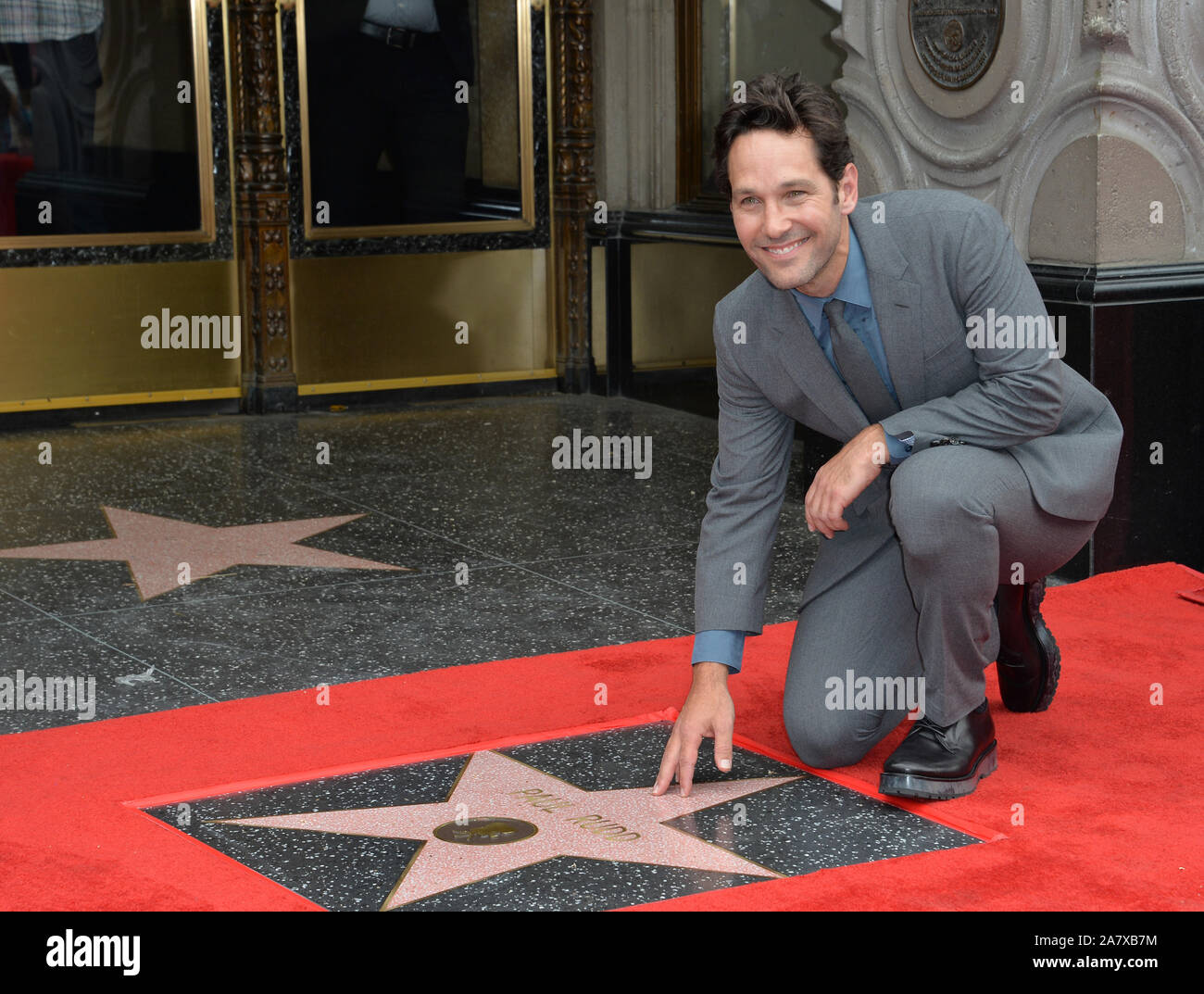 LOS ANGELES, CA - JULY 1, 2015: Actor Paul Rudd on Hollywood Blvd where ...