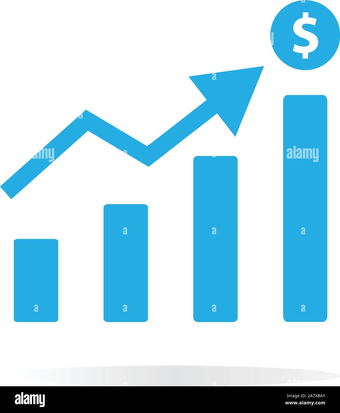 blue chart icon on white background. flat style. chart icon for your ...