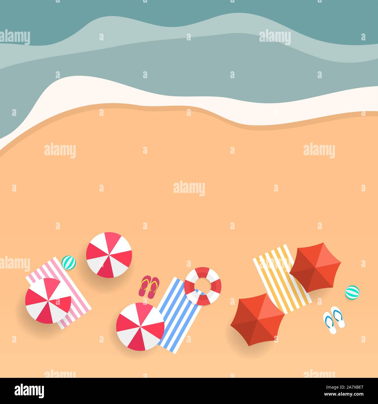 Top view beautiful sand beach Stock Vector Images - Alamy