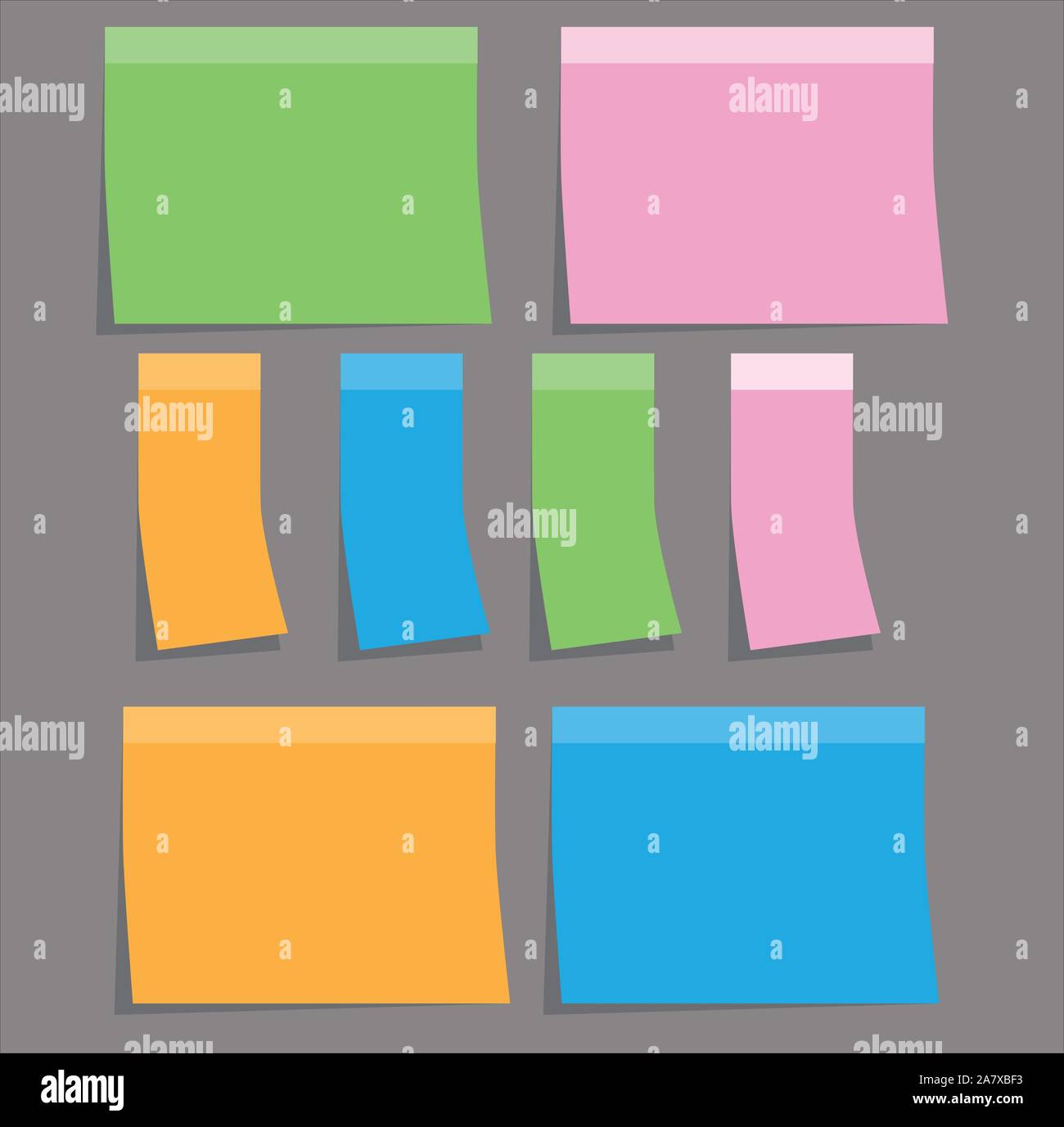 coloful sticky paper note on gray background. sticky note sign Stock ...