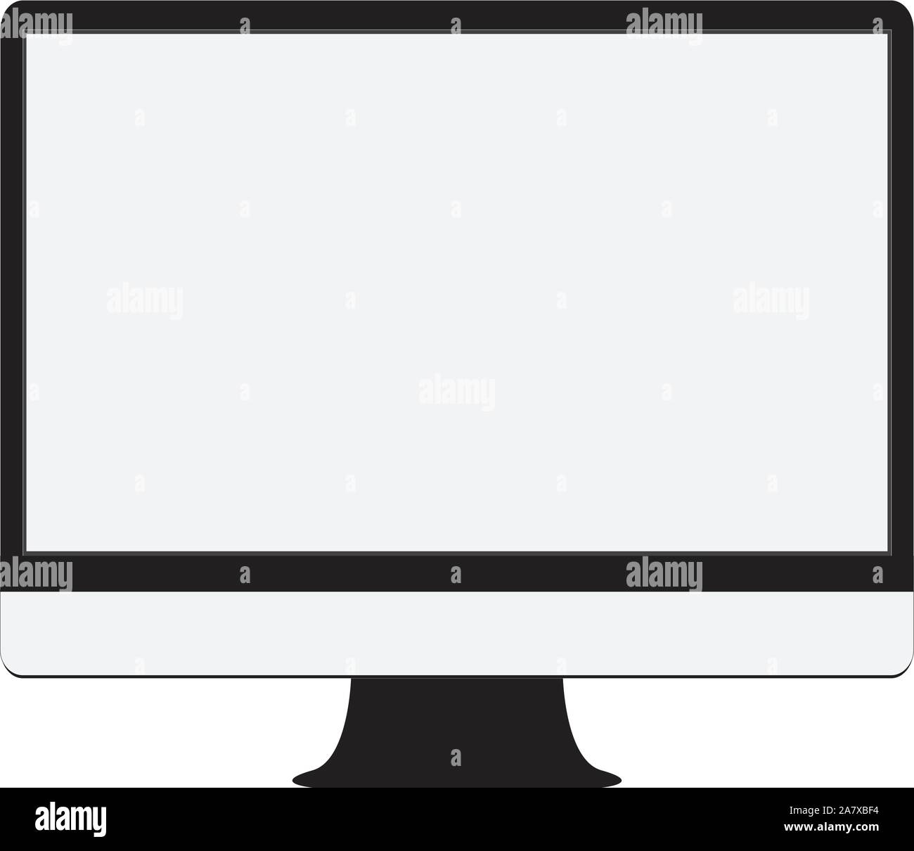 computer monitor isolated on white background. computer monitor sign ...