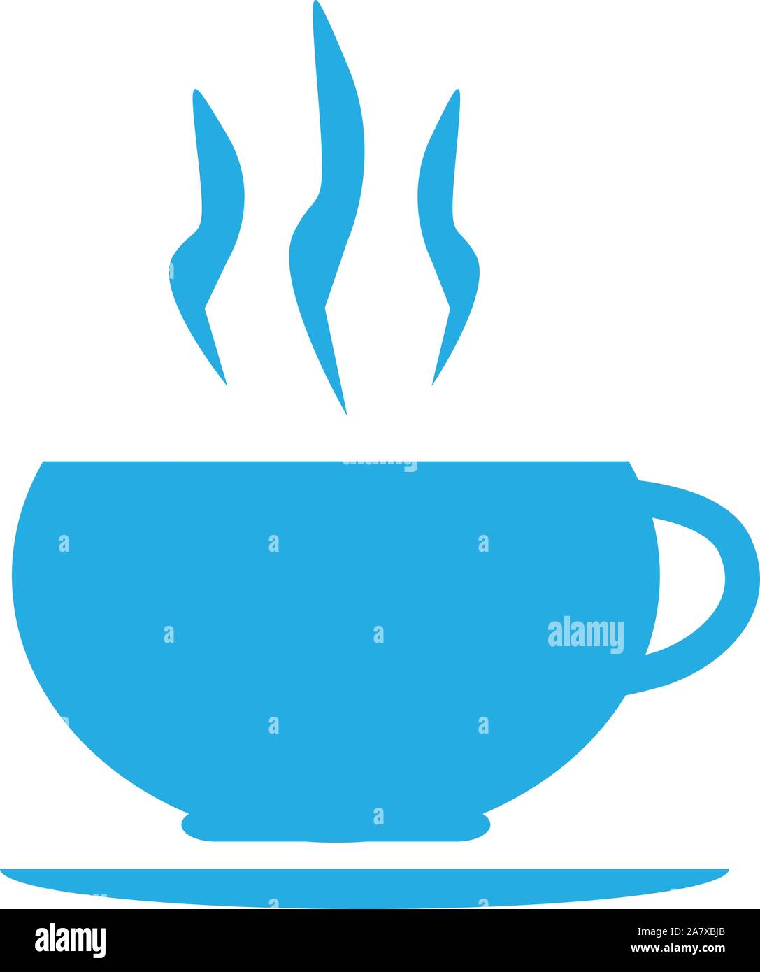 blue coffee cup icon on white background. flat style. coffee cup icon ...