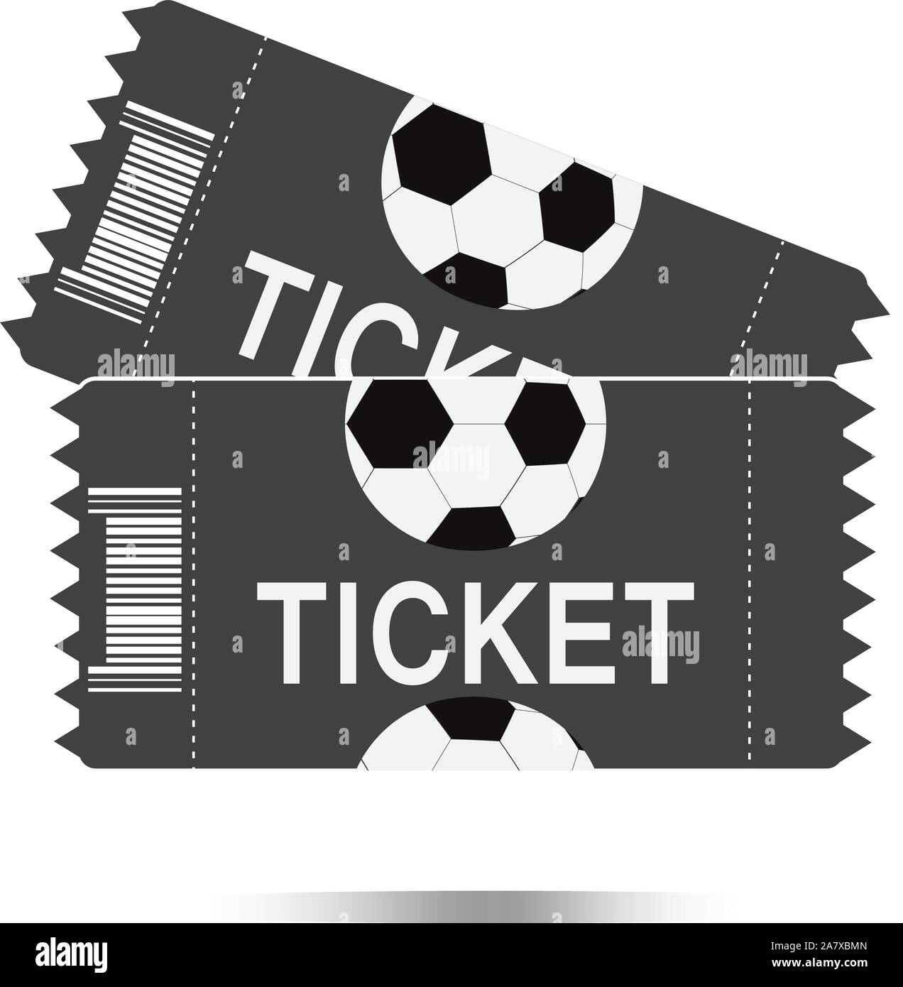 two football tickets icon on white background, football tickets symbol ...
