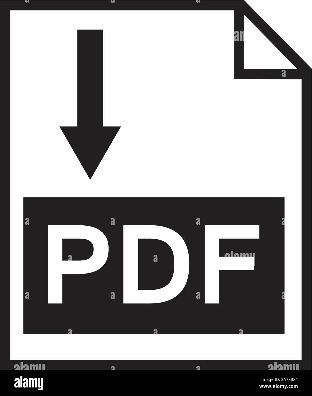Download pdf file button isolated on white background. pdf file sign ...