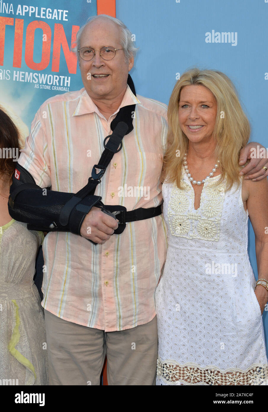 LOS ANGELES, CA - JULY 27, 2015: Chevy Chase & wife Jayni Chase at the ...
