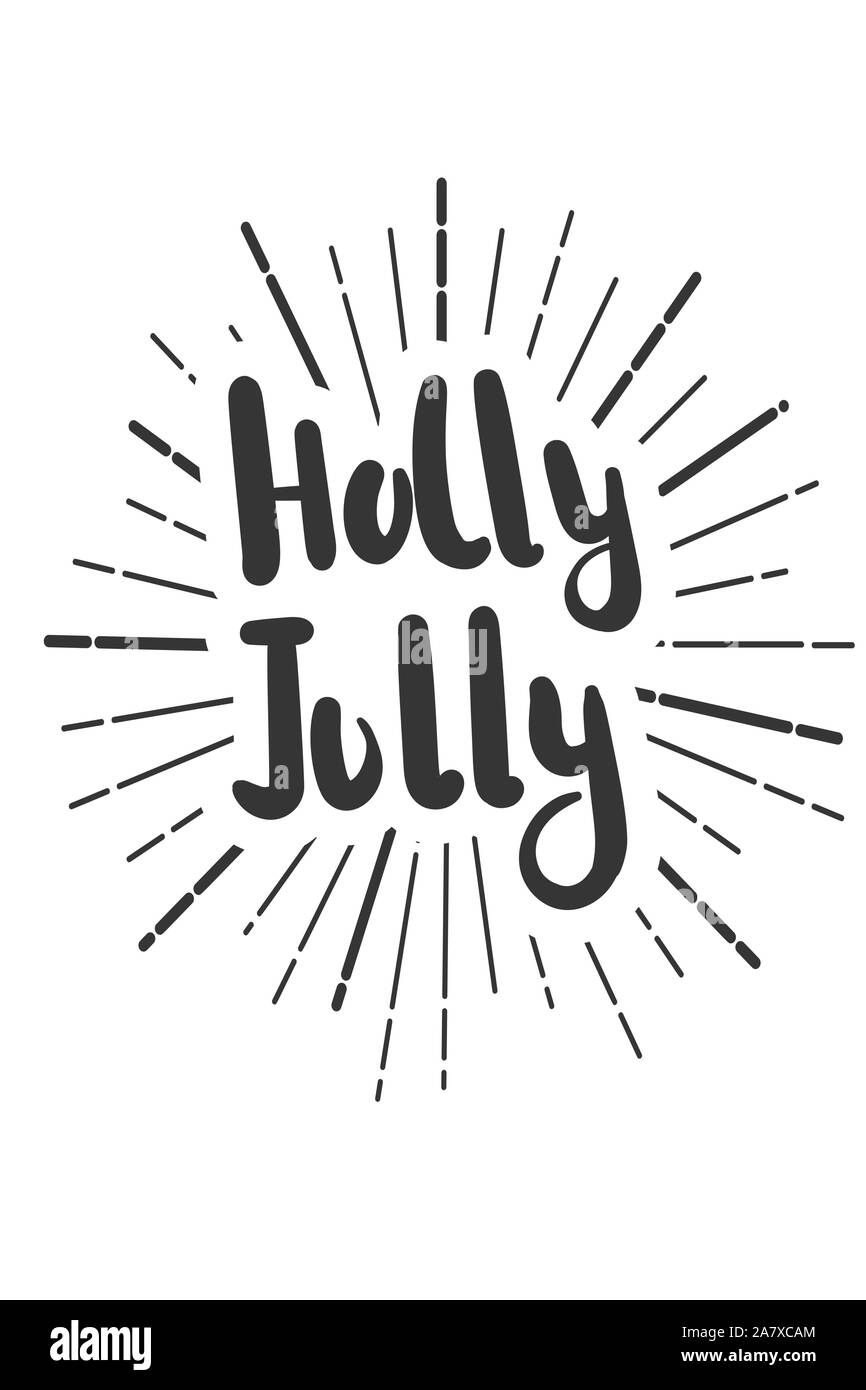 Poster lettering holly jolly Black and White Stock Photos & Images - Alamy
