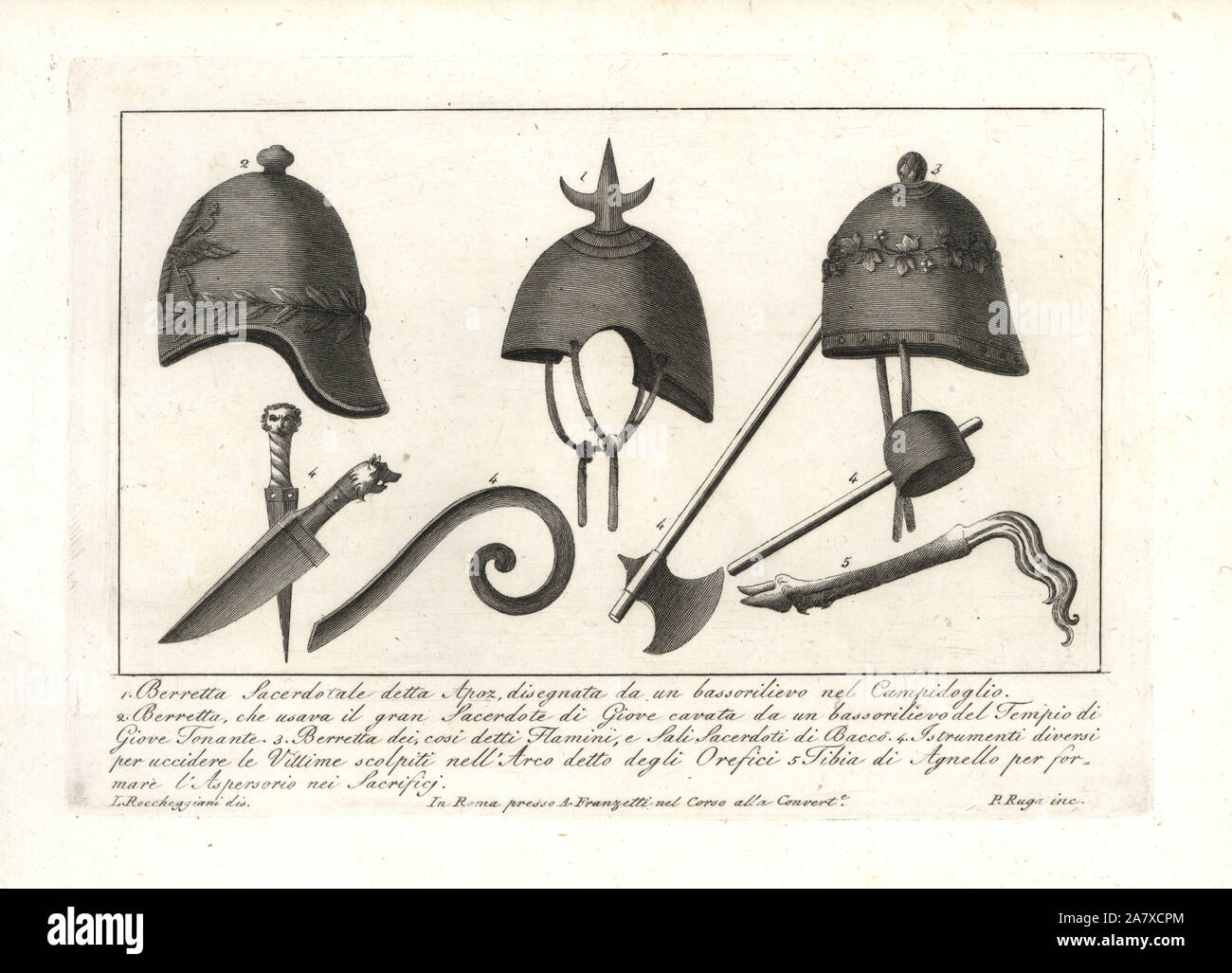 Priest's cap called the Apex from a basrelief on the Capitol 1, cap of ...