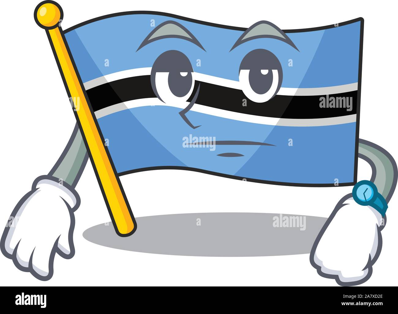 flag botswana cartoon in a waiting character Stock Vector Image & Art ...
