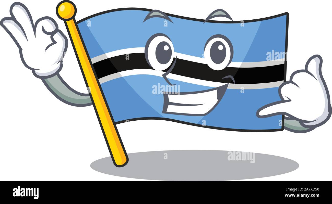 flag botswana cartoon call me in a character Stock Vector Image & Art ...