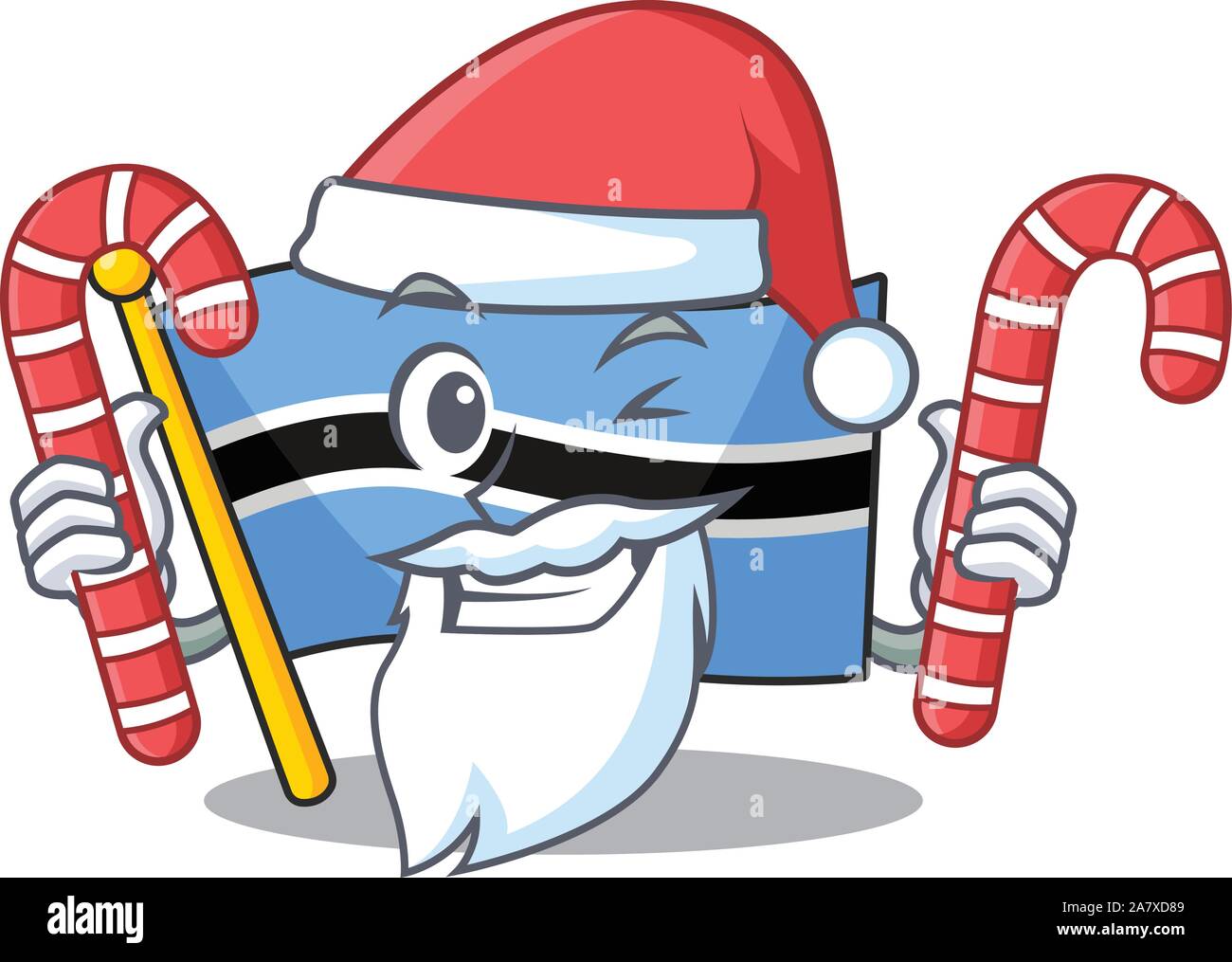 flag botswana cartoon in a santa bring candy character Stock Vector ...