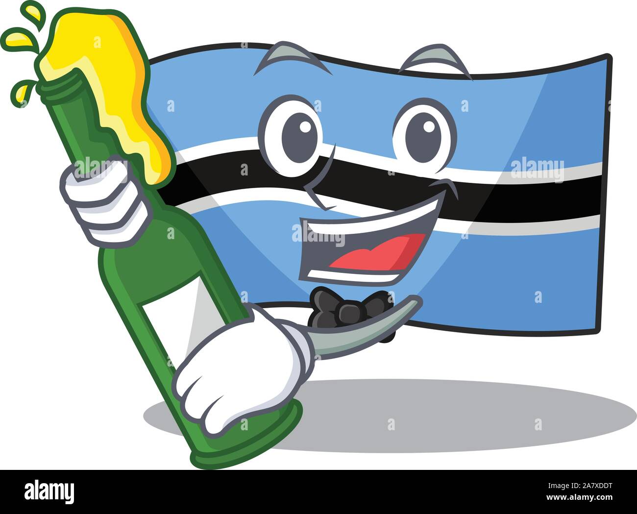 flag botswana cartoon in bring beer a character Stock Vector Image ...