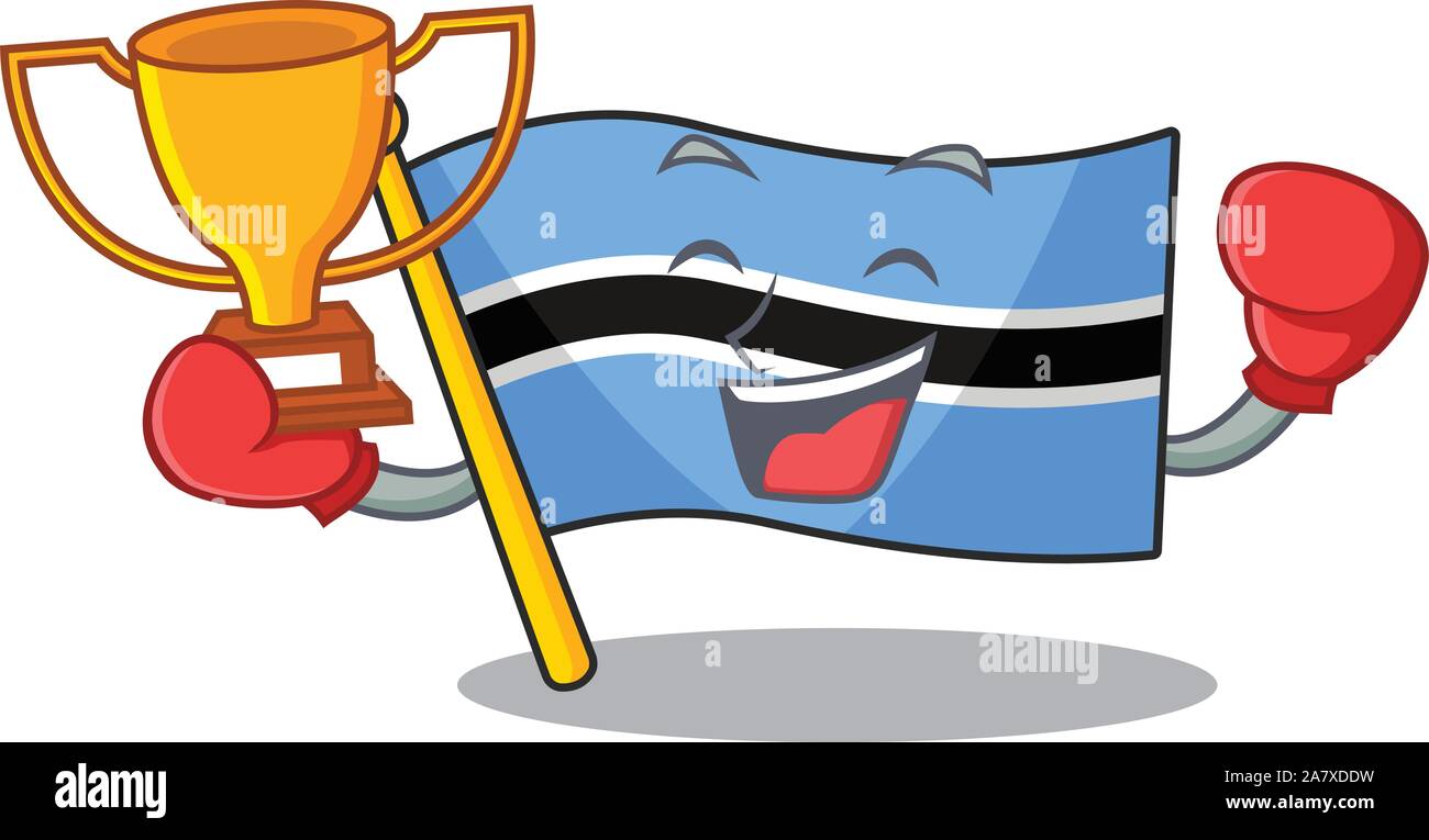 flag botswana cartoon in boxing winner a character Stock Vector Image ...
