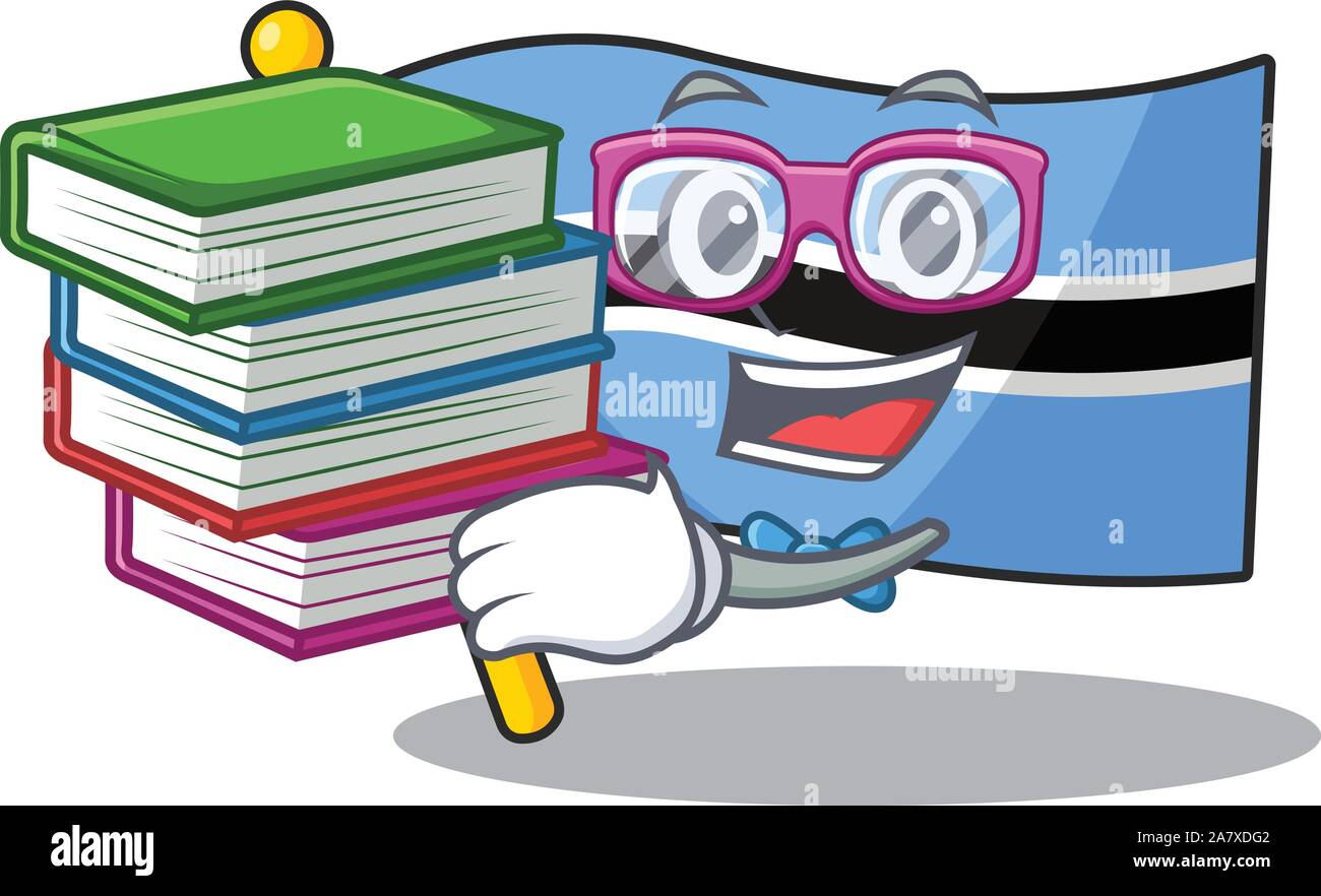 flag botswana cartoon in a character student bring book Stock Vector ...
