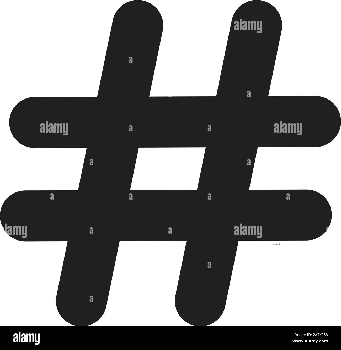 black hashtag icon on white background. flat style. hashtag icon for ...