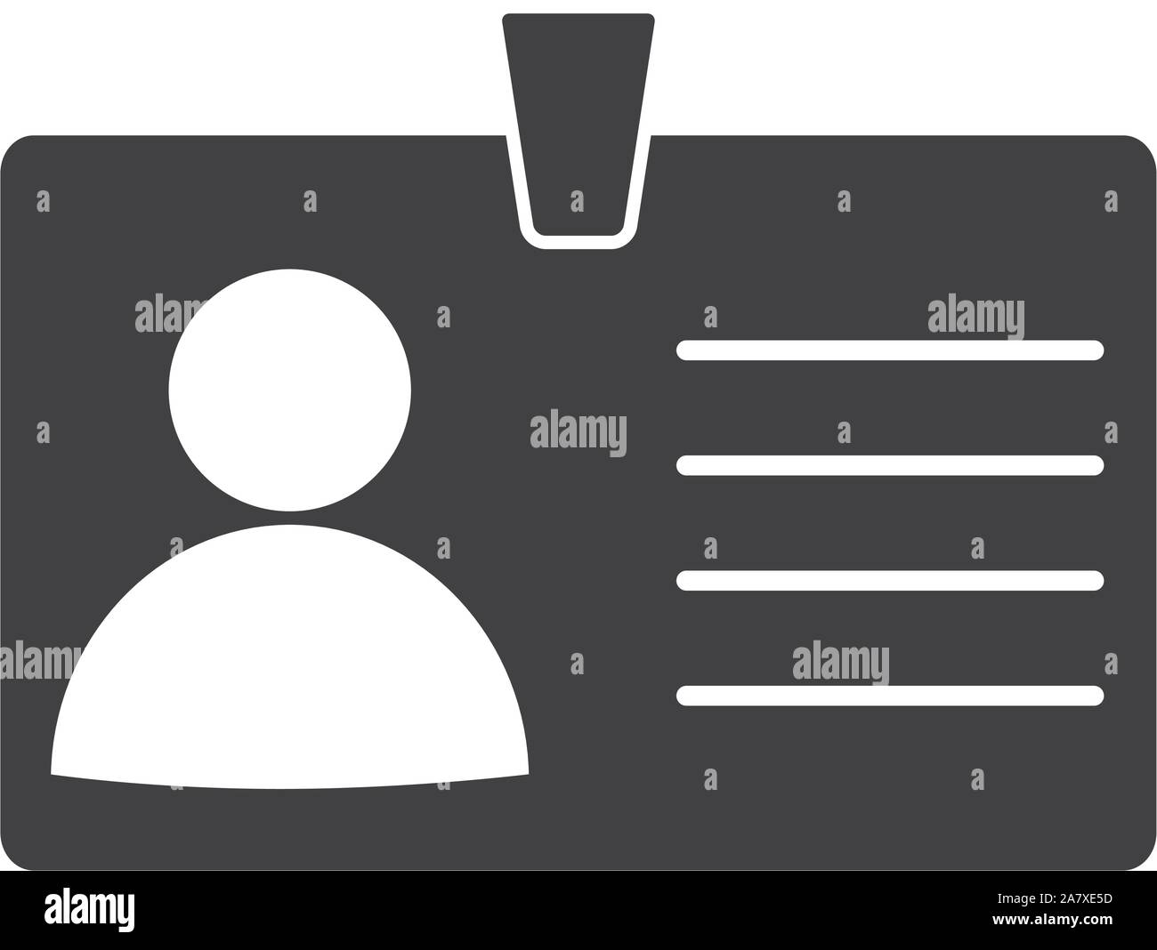 Identification card icon on white background, Identification card ...