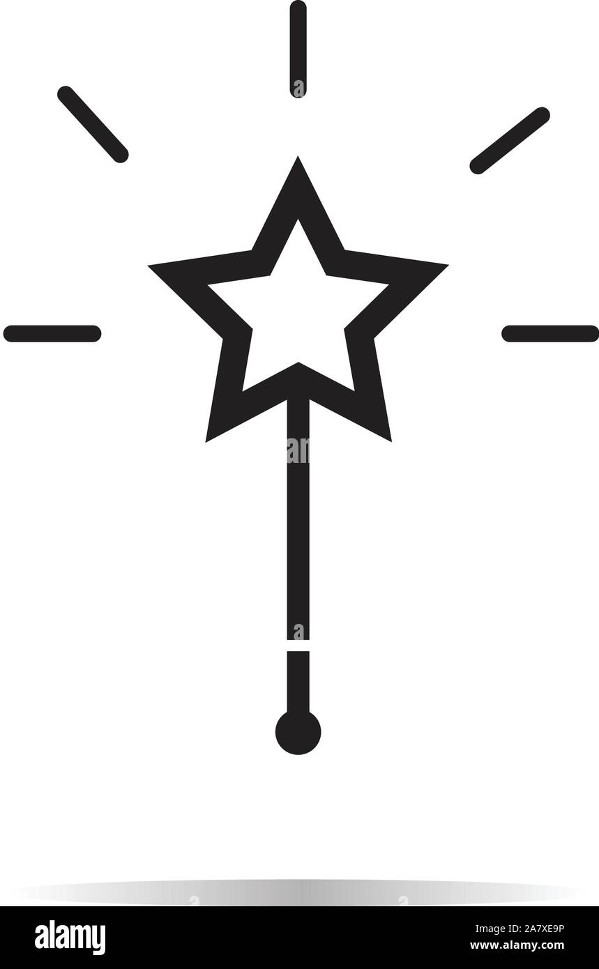 Magic wand icon on white background. flat style. Magic wand icon for your web site design, logo ...