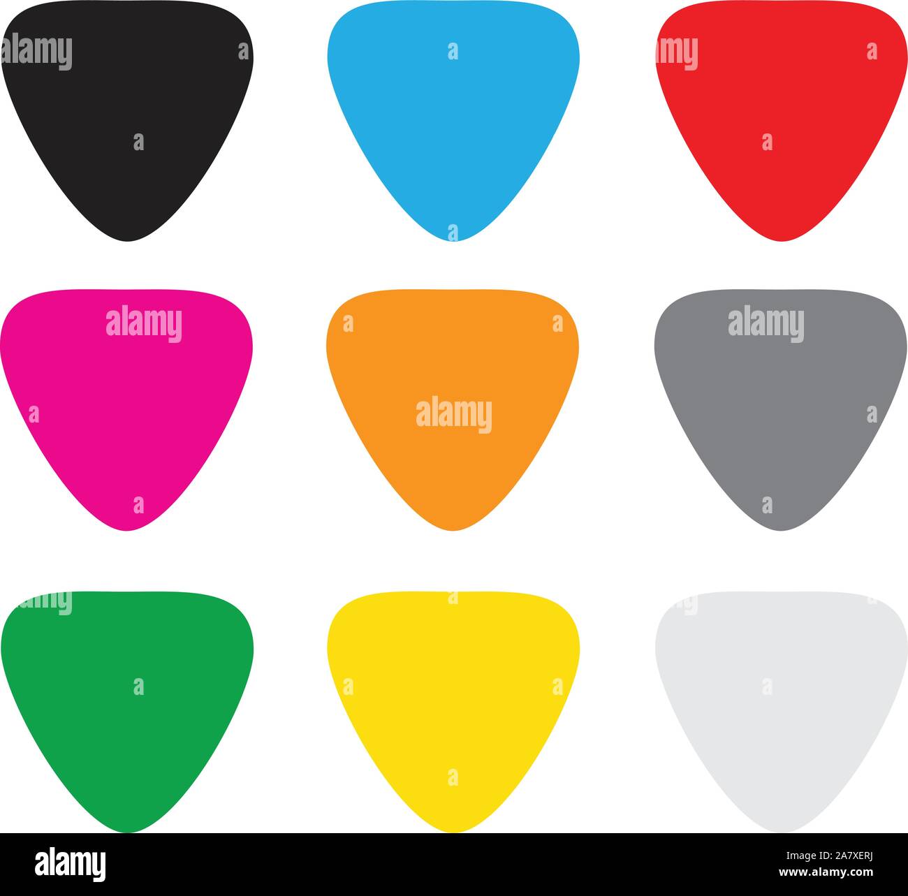 colorful guitar picks colorful guitar picks icon on white background ...