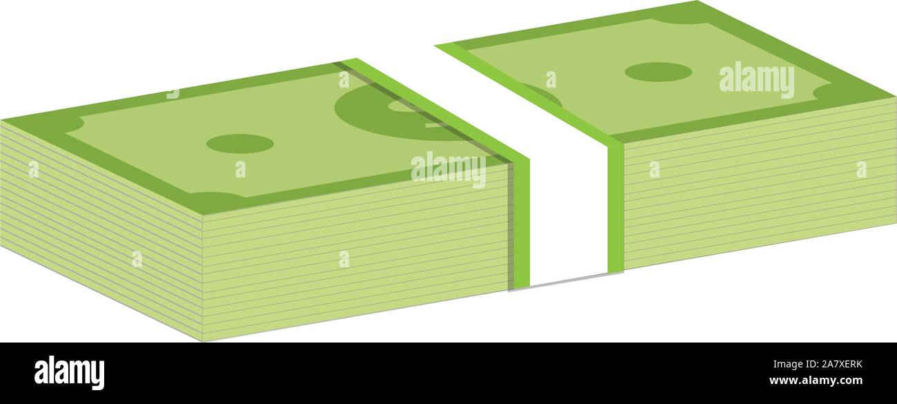 Packs of dollars money.packs of dollars money on white background. flat ...