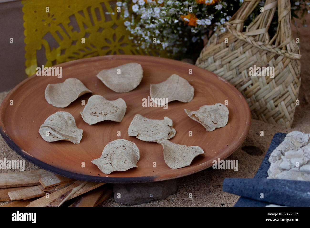 a traditional open fire mexican kitchen with handmade clay hotplate ...