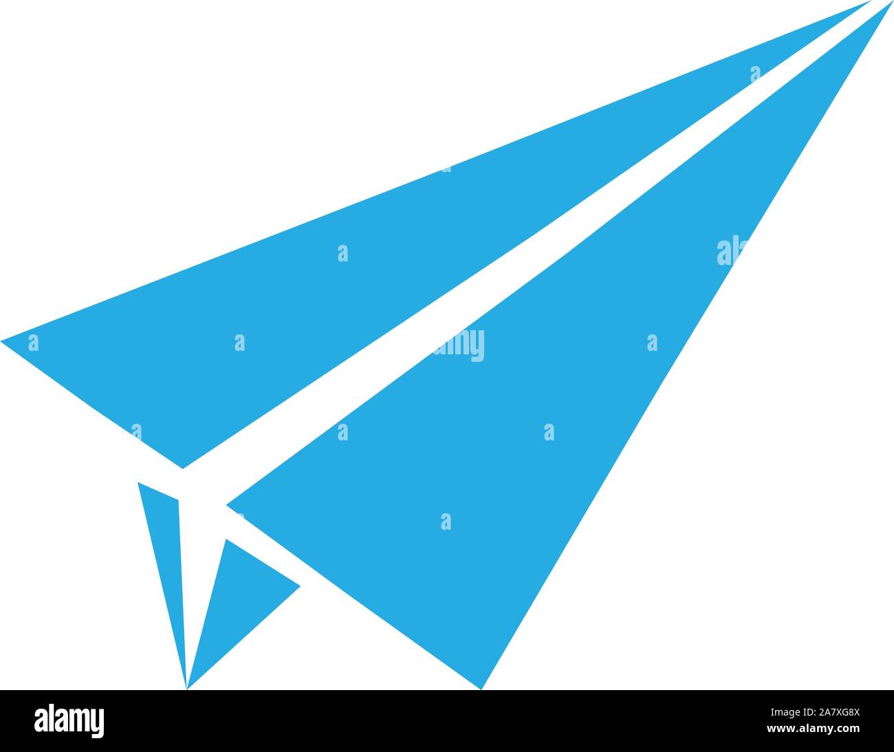 blue paper airplane icon on white background. flat style. paper ...