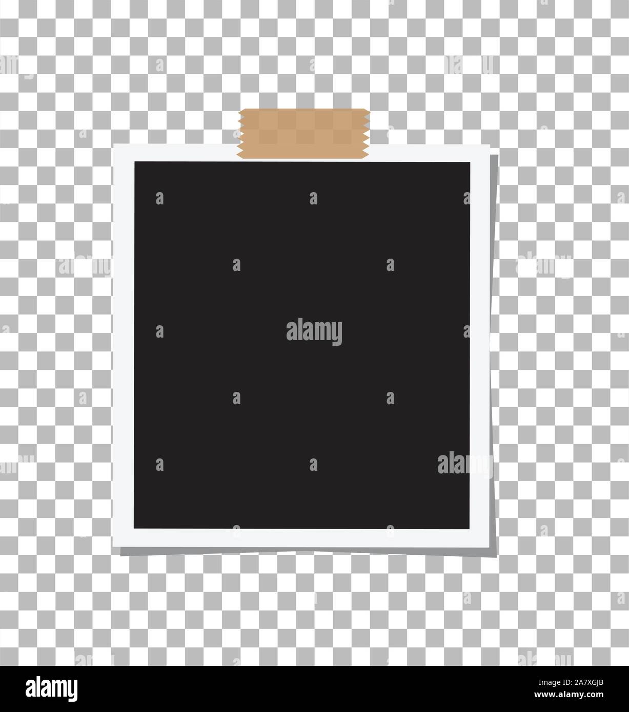 Vintage Photo Frame Sticked on Duct Tape to Background. Retro ...