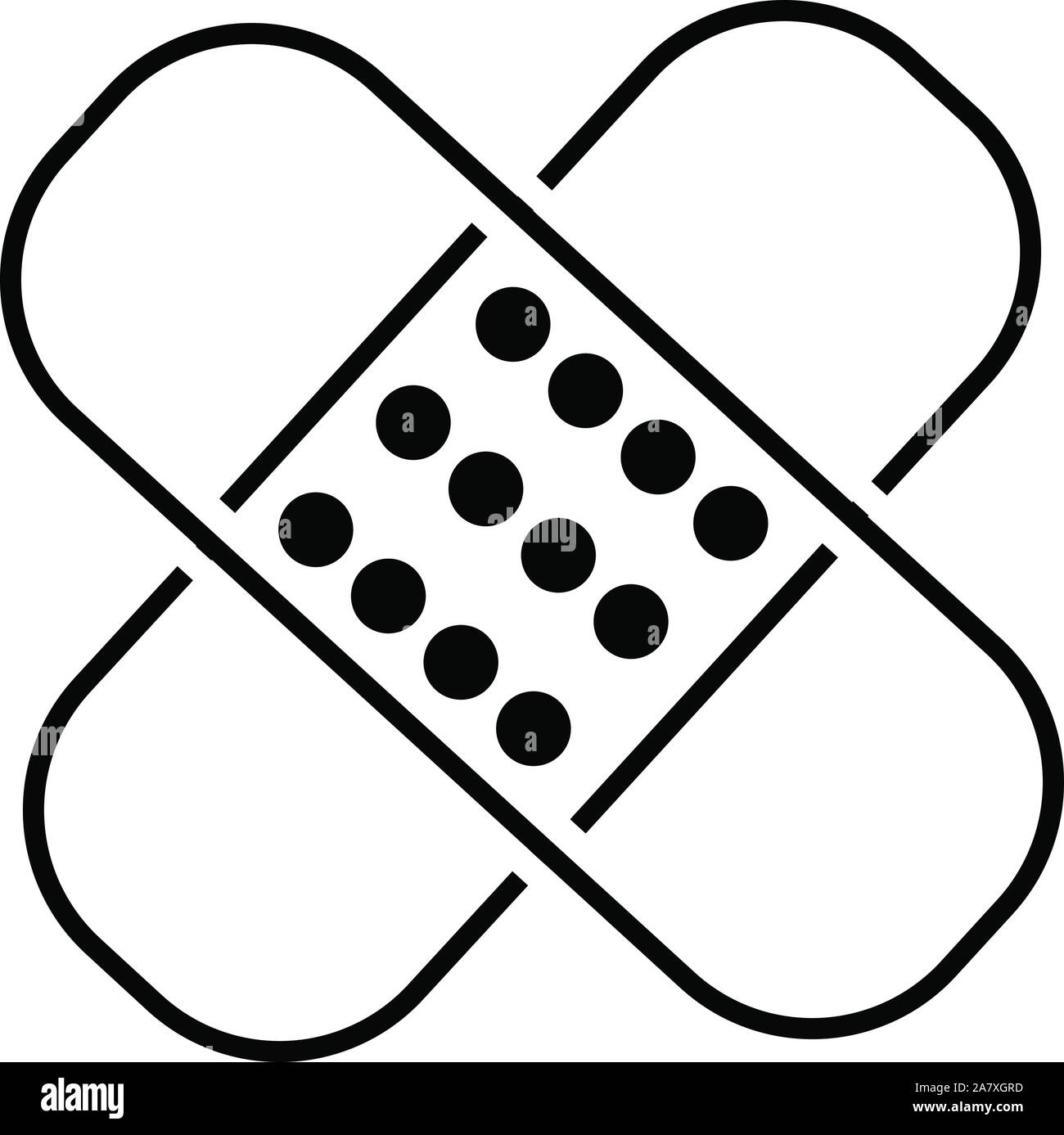 adhesive plaster line icon on white background. adhesive plaster line ...