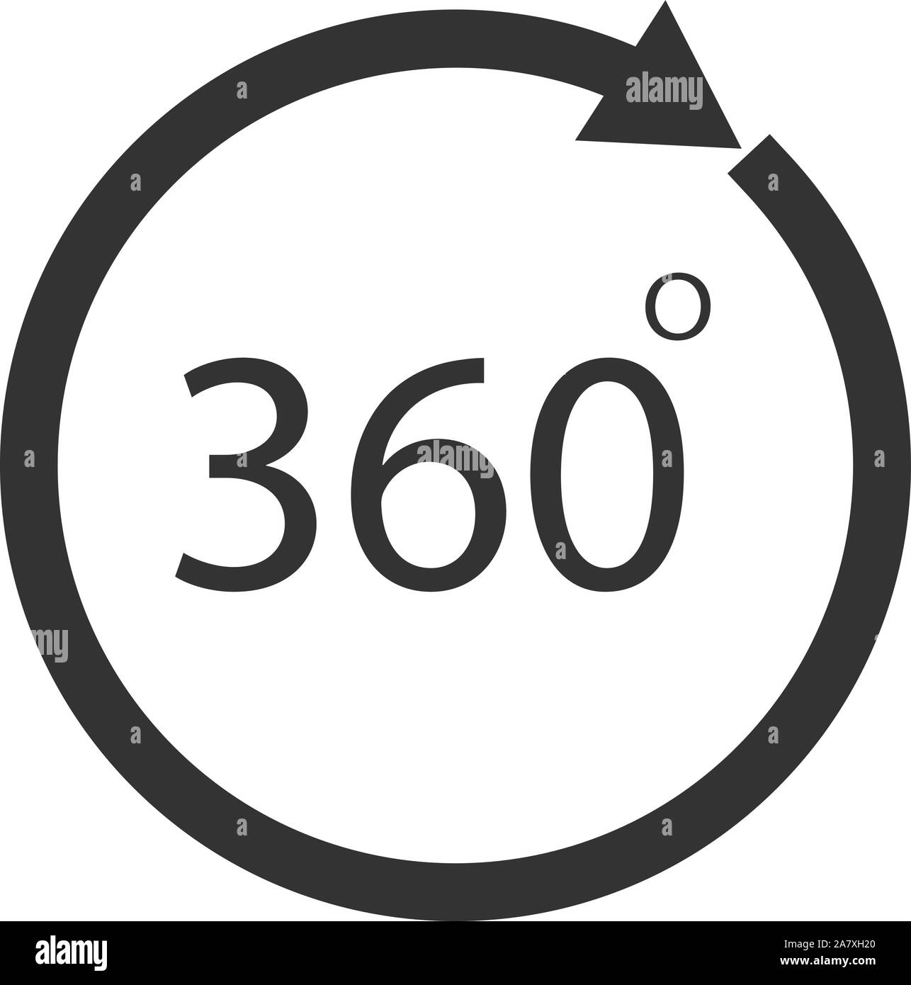 rotate 360 degrees icon on white background. rotate 360 degrees sign ...