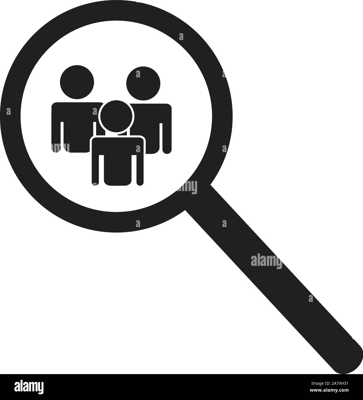 search people icon. magnifier glass searching people. search people ...