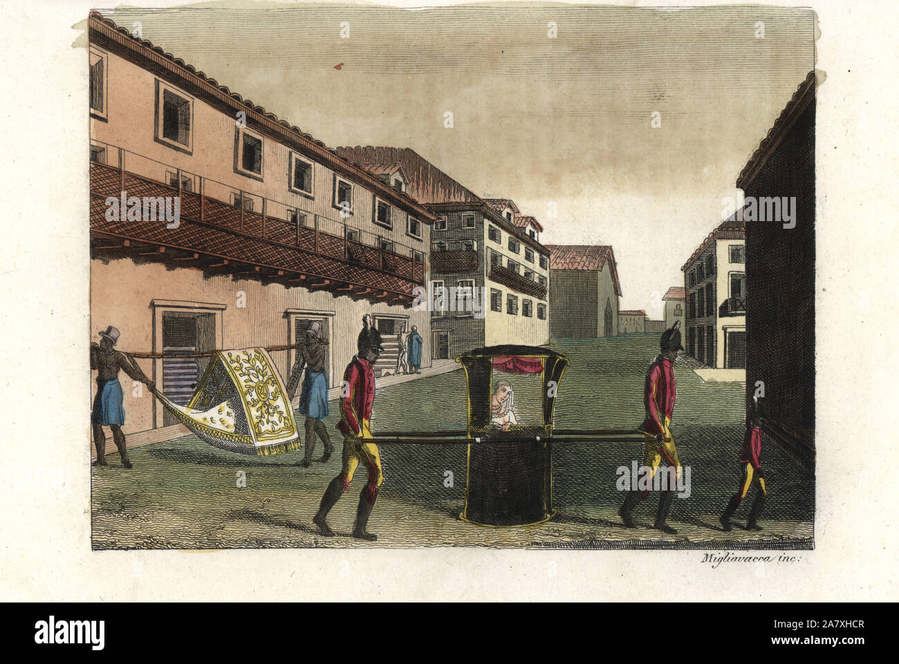 View of the streets of Rio de Janeiro, Brazil, early 19th century ...