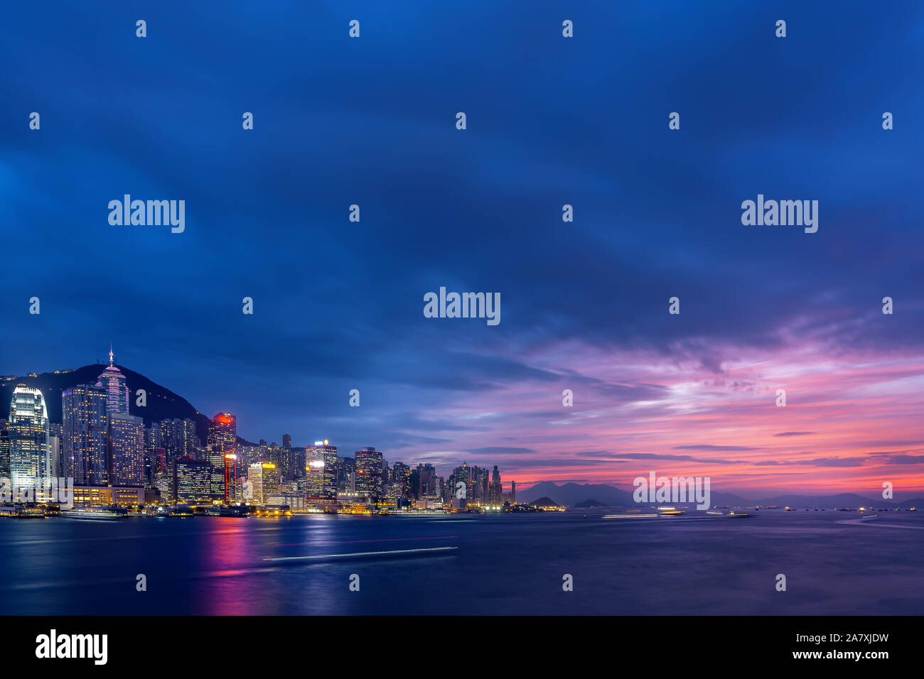 Victoria harbour sunset night view hi-res stock photography and images ...
