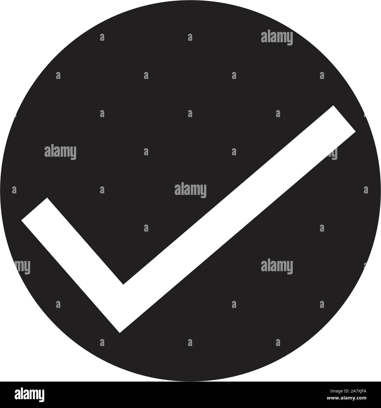 Check Mark Icon On White Background. Flat Style. Check Mark Icon For 