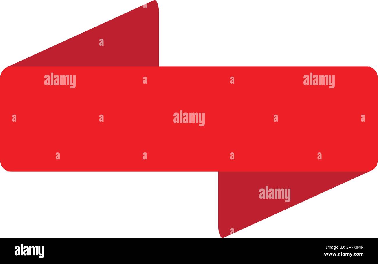 red ribbon banner on white background. red empty retro ribbon banner ...