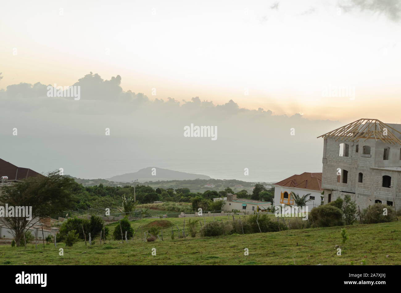 Landscape At Sundown Stock Photo - Alamy