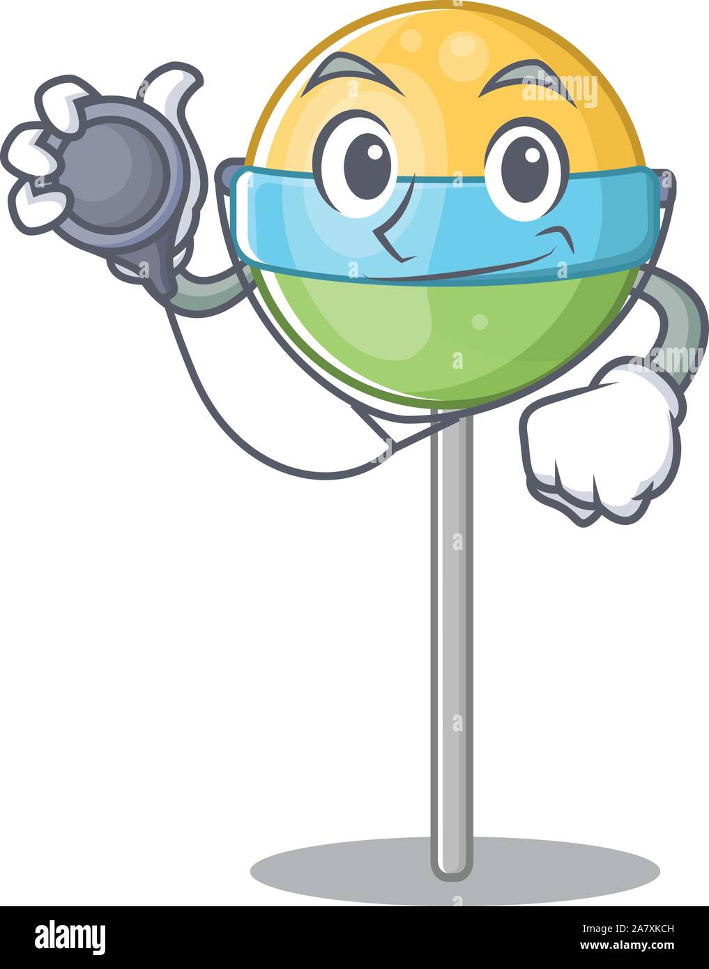 character round lollipop with doctor cartoon shape Stock Vector Image ...
