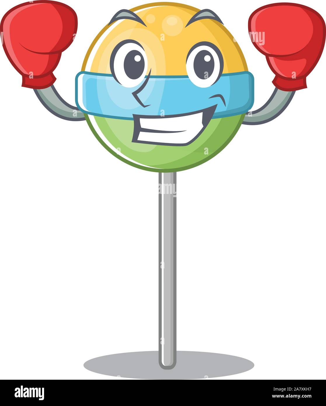 character round lollipop cartoon shape with boxing Stock Vector Image ...
