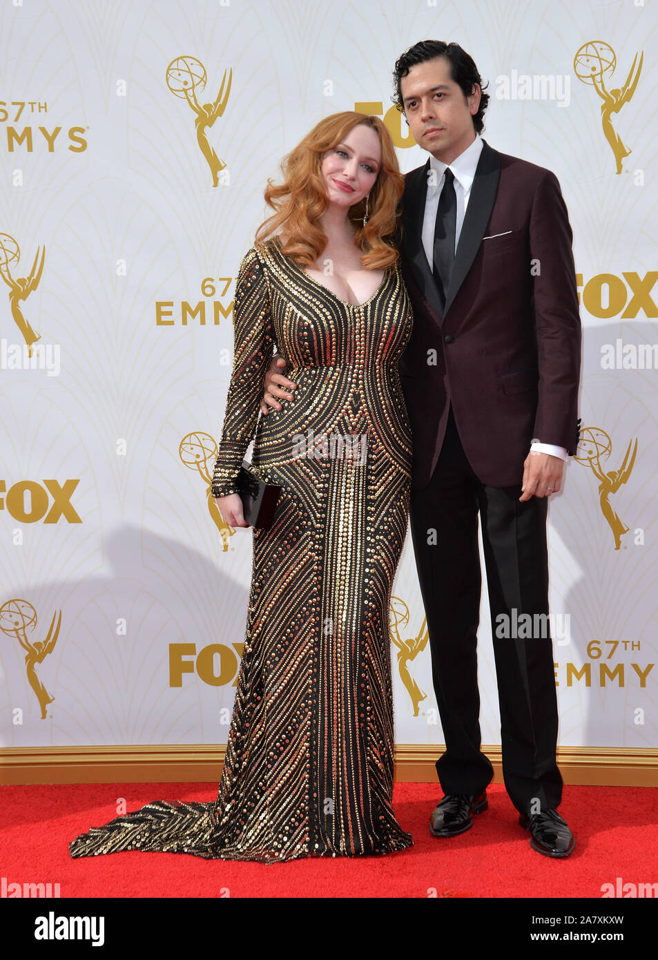 LOS ANGELES, CA - SEPTEMBER 20, 2015: Christina Hendricks & husband ...